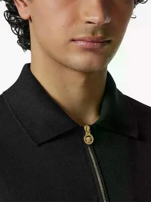 Versace Embroidered Cotton-piqué Half-zip Polo