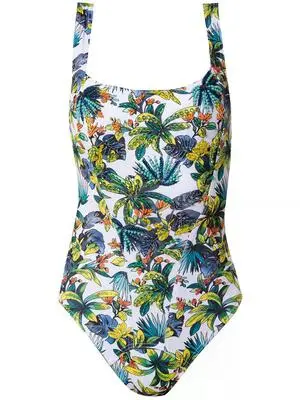 AMIR SLAMA Printed One Piece Swimsuit - White