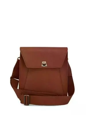 Akris Twist-lock Leather Crossbody Bag - Brown