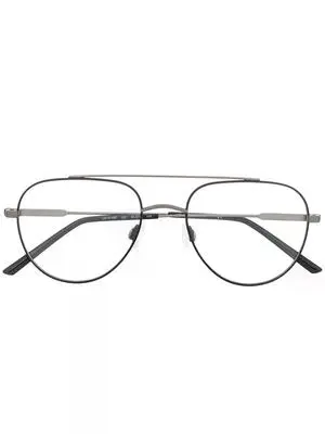 Calvin Klein Matte Finish Pilot-frame Glasses - Black