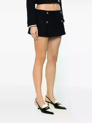 Miu Miu Pleated Tweed Mini Skirt - Blue
