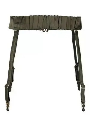 MAISON CLOSE Silk Garter Belt - Green