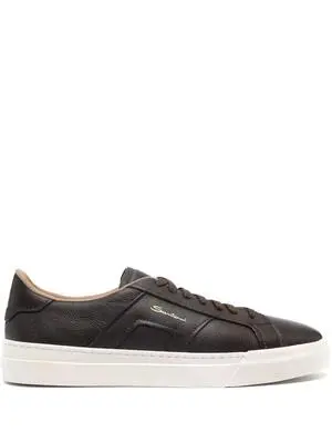 Santoni Lace-up Leather Sneakers - Brown