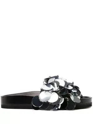 Rabanne Sparkle Disc-detailing Sandals - Silver