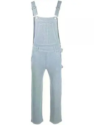 BARRIE Cotton-cashmere Denim-effect Dungarees - Blue