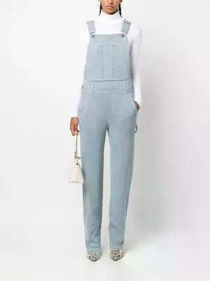 BARRIE Cotton-cashmere Denim-effect Dungarees