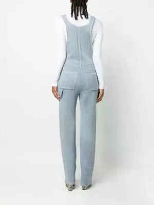 BARRIE Cotton-cashmere Denim-effect Dungarees