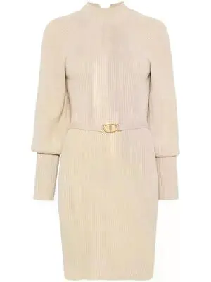 TWINSET Ribbed-knit Midi Dress