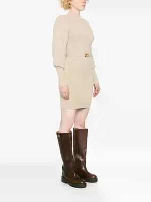 TWINSET Ribbed-knit Midi Dress