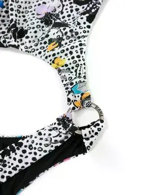 AMIR SLAMA Graphic-print Swimsuit With Cut-out Detail