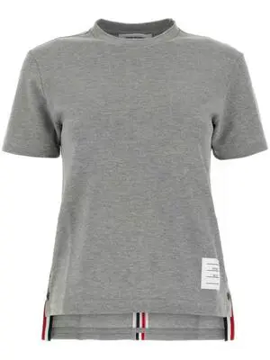 Thom Browne Rwb Stripe Piqué Tee - Grey