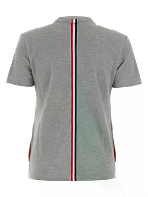 Thom Browne Rwb Stripe Piqué Tee - Grey