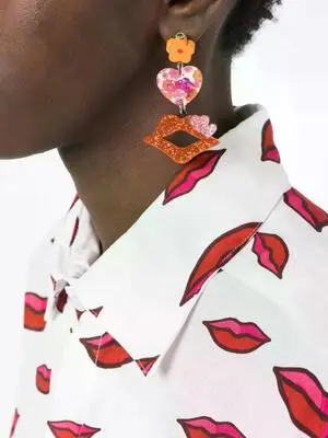 AMIR SLAMA Lip-charm Drop Earrings