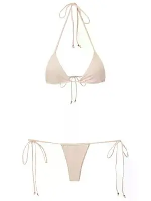 AMIR SLAMA Halterneck Triangle Bikini - Brown