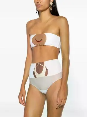 AMIR SLAMA Graphic-print Bandeau Bikini