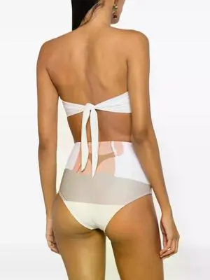 AMIR SLAMA Graphic-print Bandeau Bikini