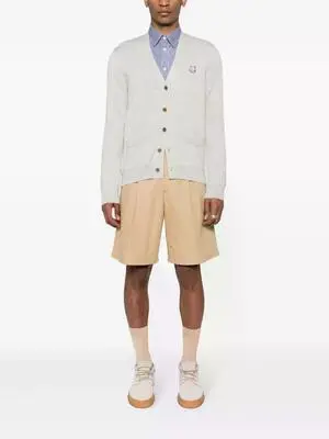 Maison Kitsuné Bold Fox Head Wool Cardigan - Grey