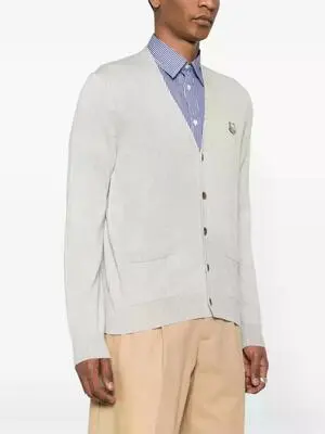 Maison Kitsuné Bold Fox Head Wool Cardigan - Grey