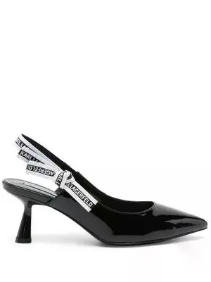 Karl Lagerfeld 75mm Logo-strap Leather Pumps