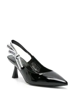 Karl Lagerfeld 75mm Logo-strap Leather Pumps