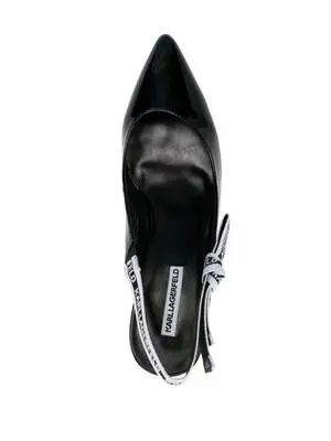 Karl Lagerfeld 75mm Logo-strap Leather Pumps