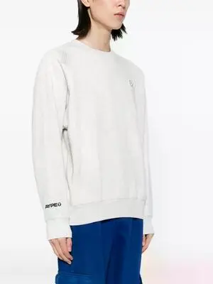 AAPE BY *A BATHING APE Logo-patch Crew-neck Sweatshirt - Grey
