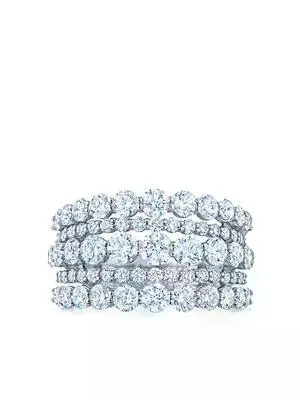 Kwiat 18kt White Gold Lyric Five Row Diamond Ring - Silver