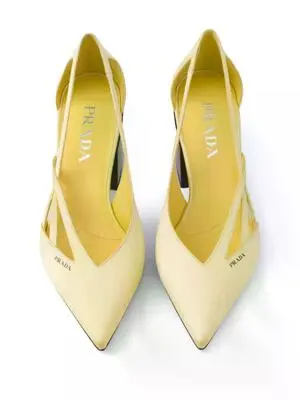 Prada 55mm Satin Cut-out Pumps - Yellow