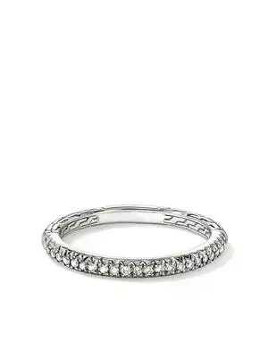 John Hardy Sterling Diamond Band Ring - Silver