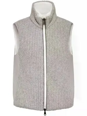 Brunello Cucinelli Ribbed-knit Padded Gilet - Grey