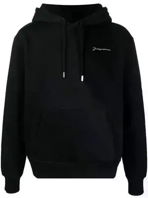 Jacquemus Embroidered Logo Hoodie - Black