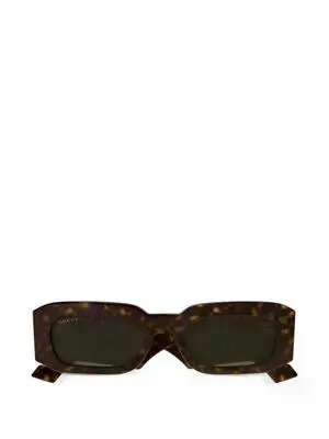 Gucci Tortoiseshell-effect Rectangular-frame Sunglasses