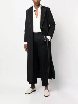Saint Laurent Embroidered-logo Striped Track Pants