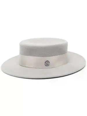 MAISON MICHEL Kiki Canotier Hat - Grey