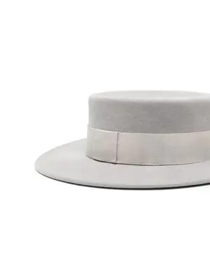 MAISON MICHEL Kiki Canotier Hat - Grey