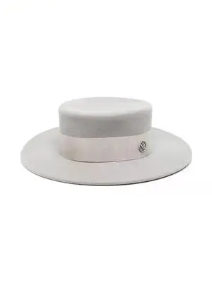 MAISON MICHEL Kiki Canotier Hat - Grey