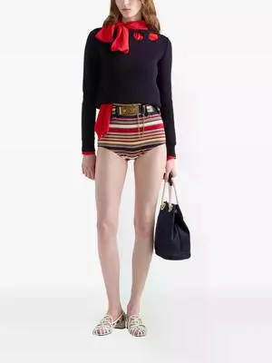 Prada Cotton Boat-neck Sweater With Cut-out Detail
