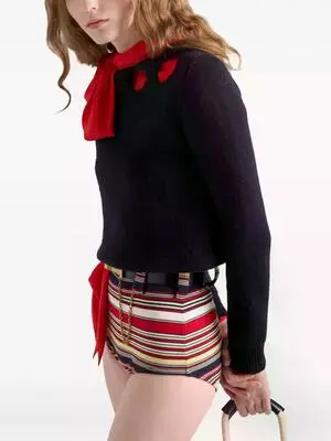 Prada Cotton Boat-neck Sweater With Cut-out Detail