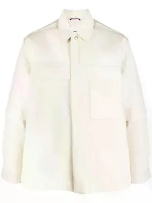OAMC Short-sleeve Overlay Cotton Shirt Jacket - Neutrals