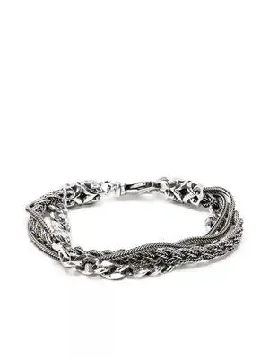 Emanuele Bicocchi Sterling Braid And Chain Bracelet