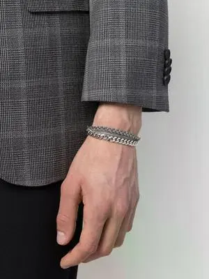 Emanuele Bicocchi Sterling Braid And Chain Bracelet