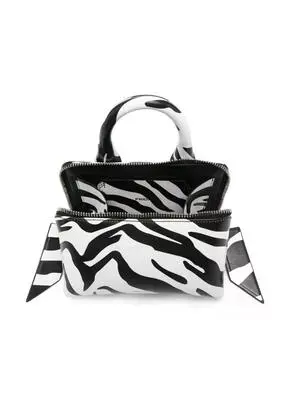Attico Zebra-print Tote Bag - Black