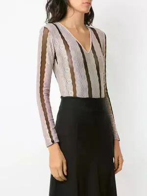 AMIR SLAMA Striped Bodysuit