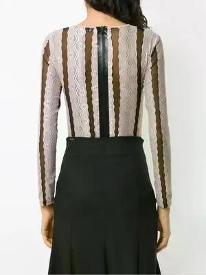 AMIR SLAMA Striped Bodysuit