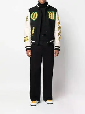 Off-White Logo-patch Varsity Jacket