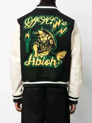 Off-White Logo-patch Varsity Jacket