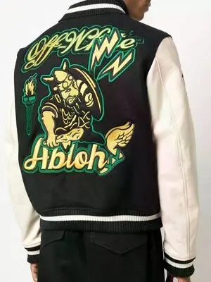 Off-White Logo-patch Varsity Jacket
