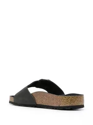 BIRKENSTOCK Madrid Big Buckle Leather Sandals - Black