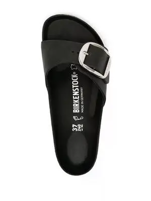 BIRKENSTOCK Madrid Big Buckle Leather Sandals - Black