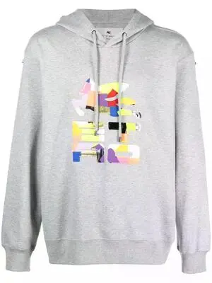 Etro Patchwork Logo-print Rib-trimmed Hoodie